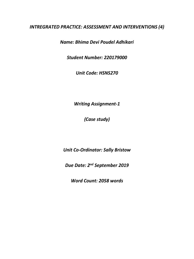 hsns270 Assignment 1 Bhima Devi Poudel Adhikari CKD 220179000 | PDF | Chronic Kidney Disease ...