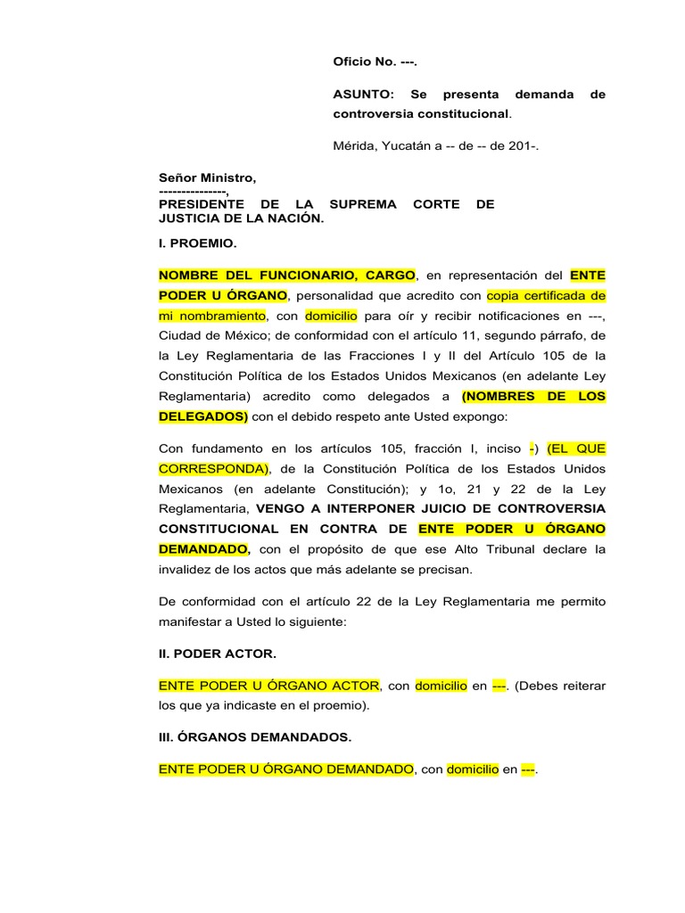 Formato de Demanda | PDF | Demanda judicial | México