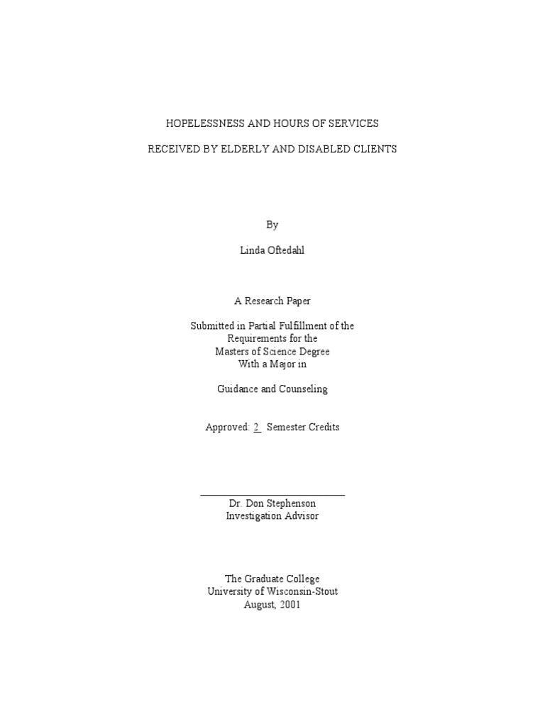 Beck's Hopelessness Scale | PDF | Major Depressive Disorder | Mood ...