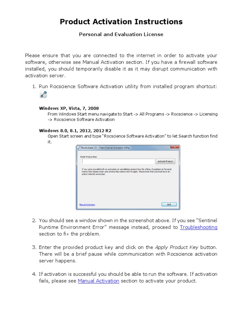 Rocscience Software Activation Guide | PDF | Screenshot | Computer ...
