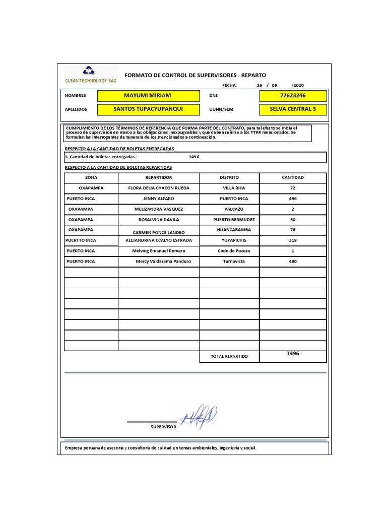 Formato de Supervisión 26-09-2020 | PDF