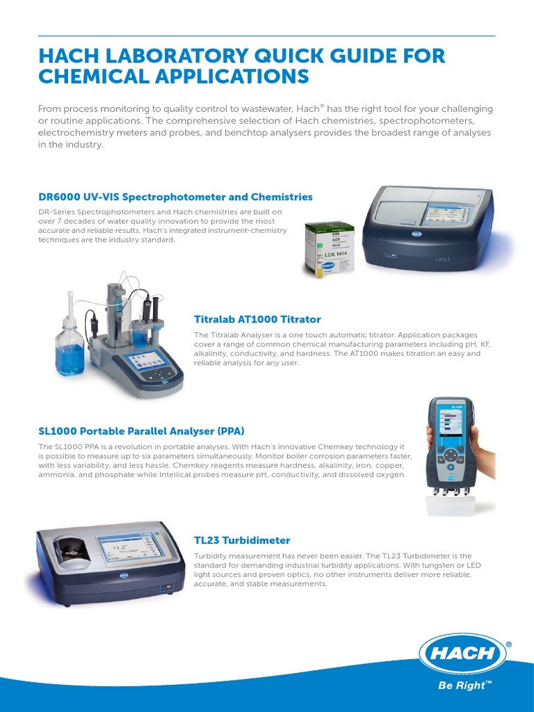 Hach Laboratory Quick Guide For Chemical Applications: DR6000 UV-VIS ...