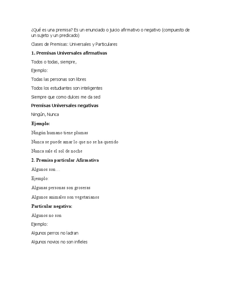 Qué Es Una Premisa | PDF | Lógica | Epistemología