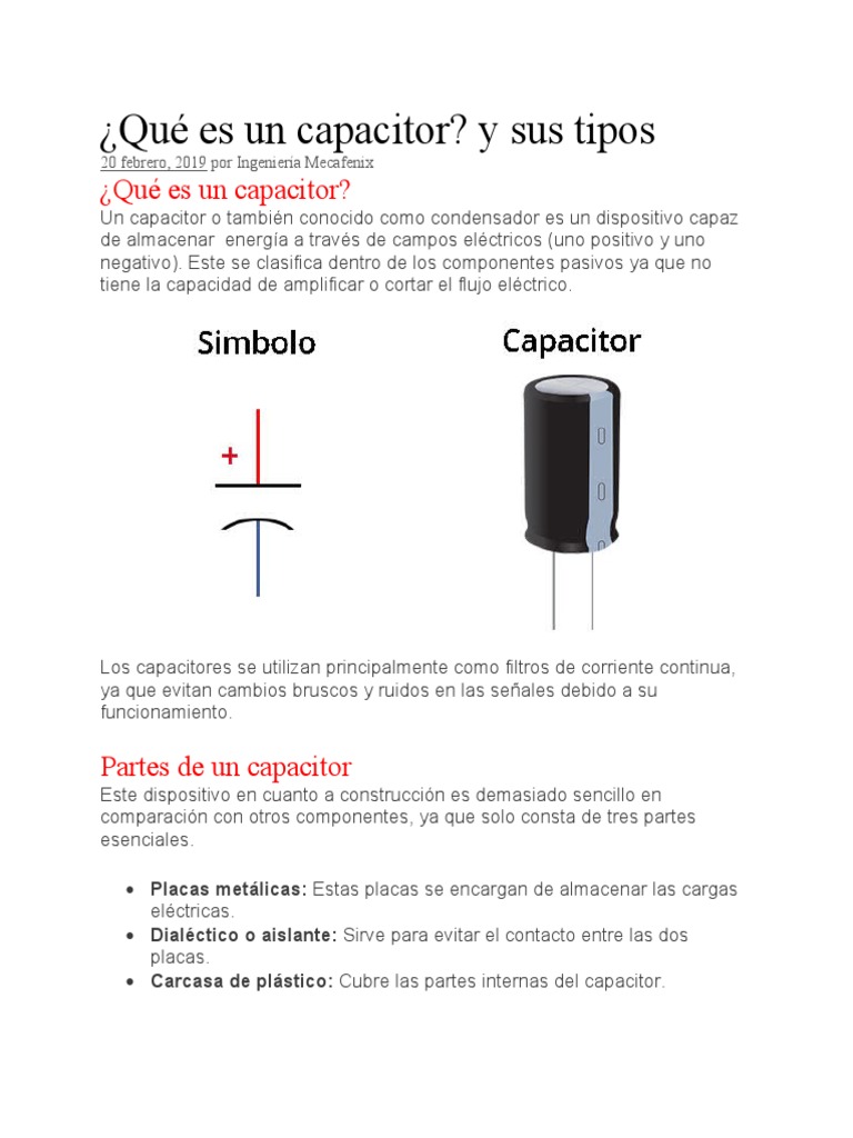 Qué Es Un Capacitor | PDF | Condensador | Fuente de alimentación