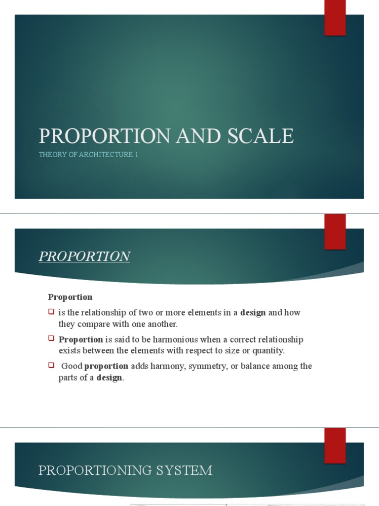 LECT 6 Proportion and Scale | PDF | Ratio | Teaching Mathematics