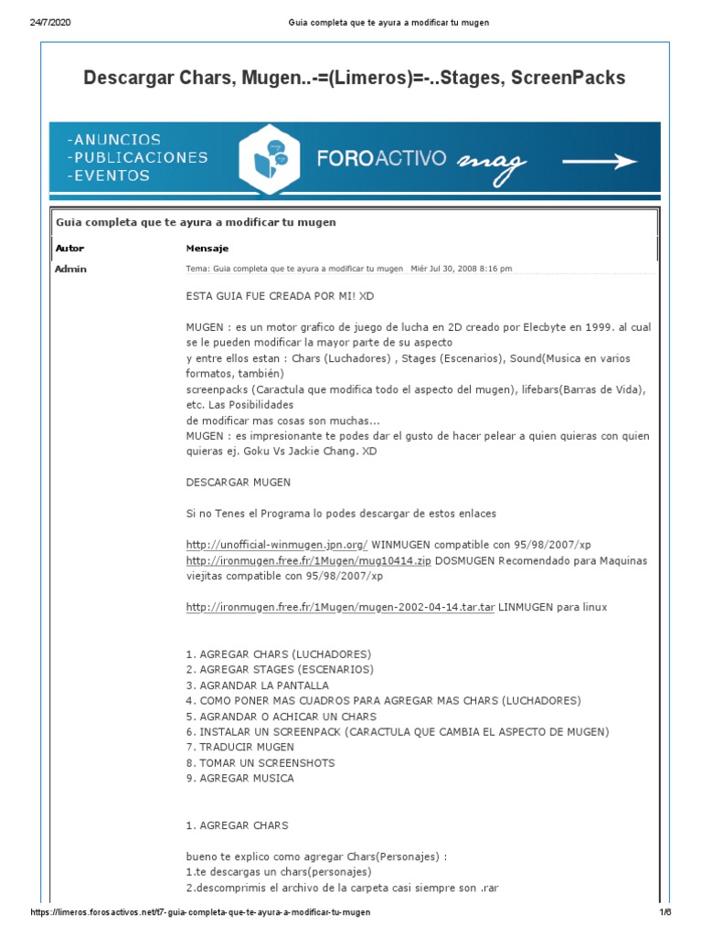 Guia Completa Que Te Ayura A Modificar Tu Mugen | PDF | Tecnología digital | Informática