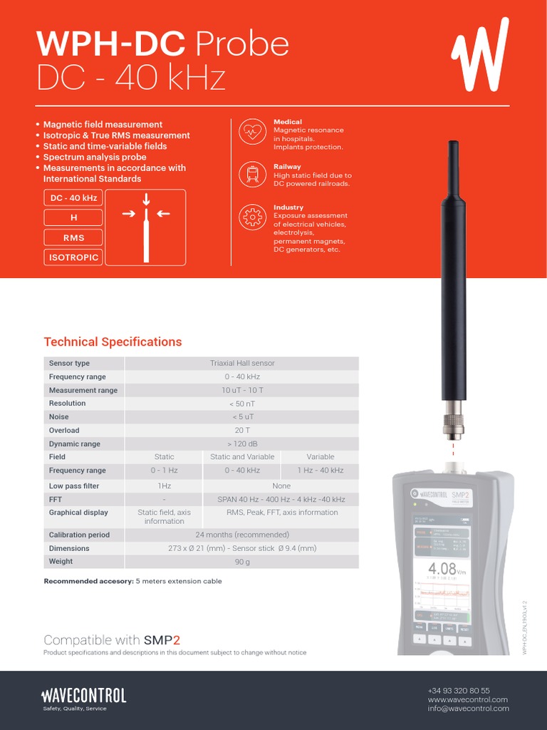 WPH-DC Probe DC - 40 KHZ: Technical Specifications | PDF | Hertz ...