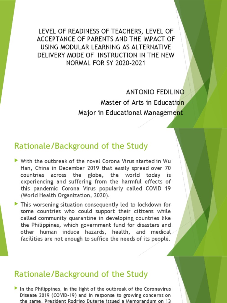 Parents-Teachers Perceptions On The Impact of Modular Learning | PDF ...
