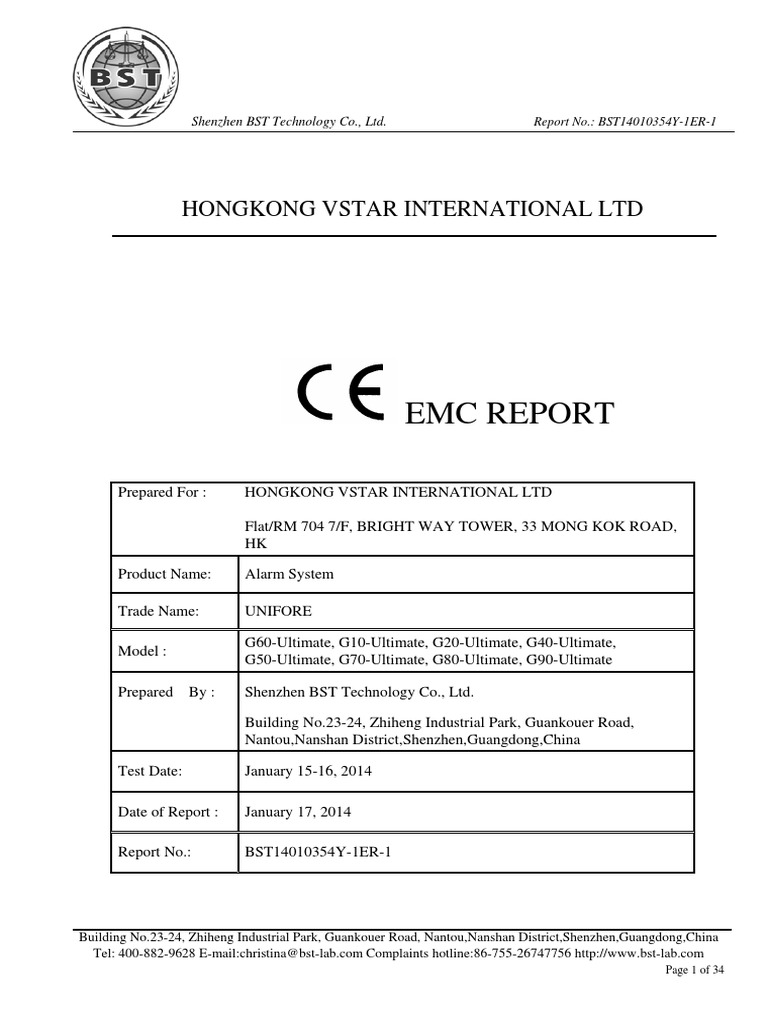 Emc Report: Hongkong Vstar International LTD | PDF | Electromagnetic ...