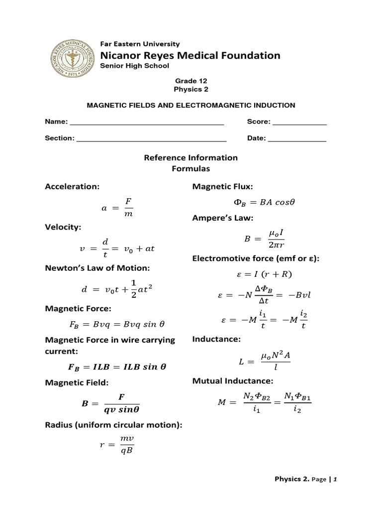 Magnetic Fields & Induction Concepts | PDF | Electromagnetic Induction | Inductance