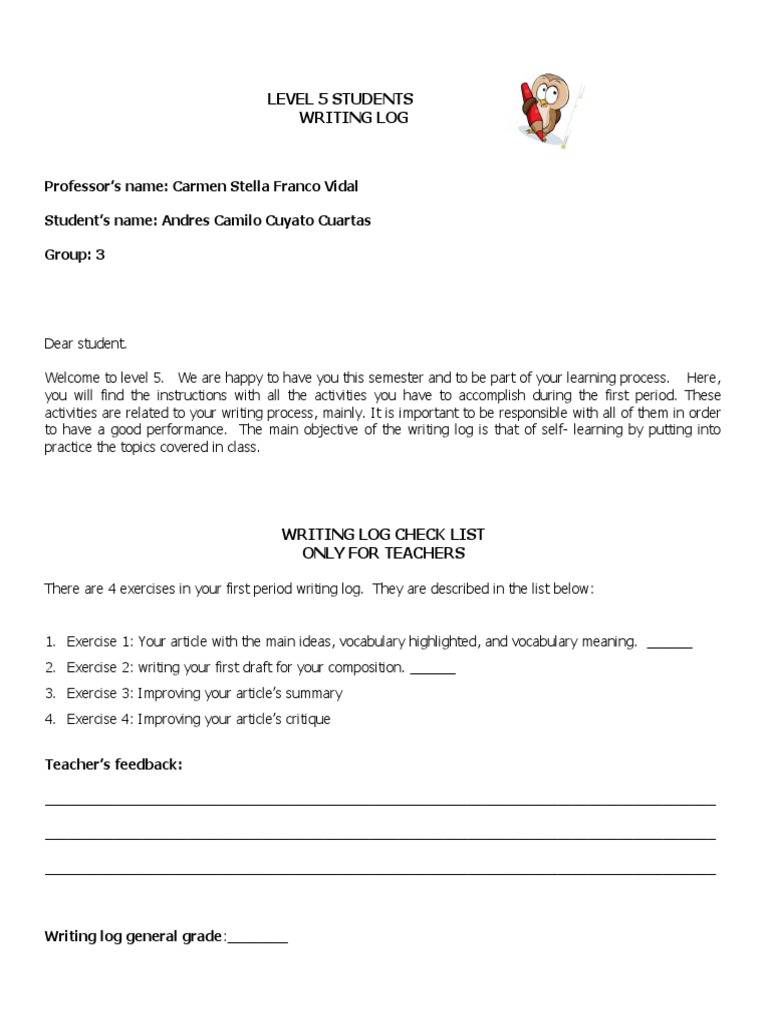 Writing Log 2020 - Andres Cuyato | PDF | Idea | Information