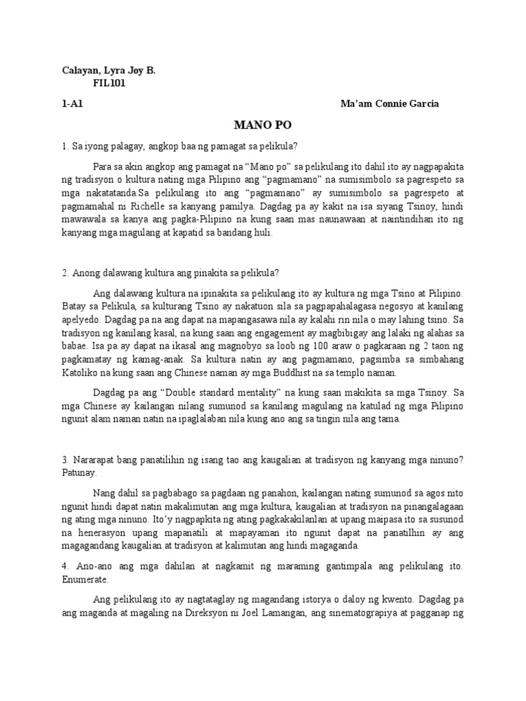 Mano Po | PDF