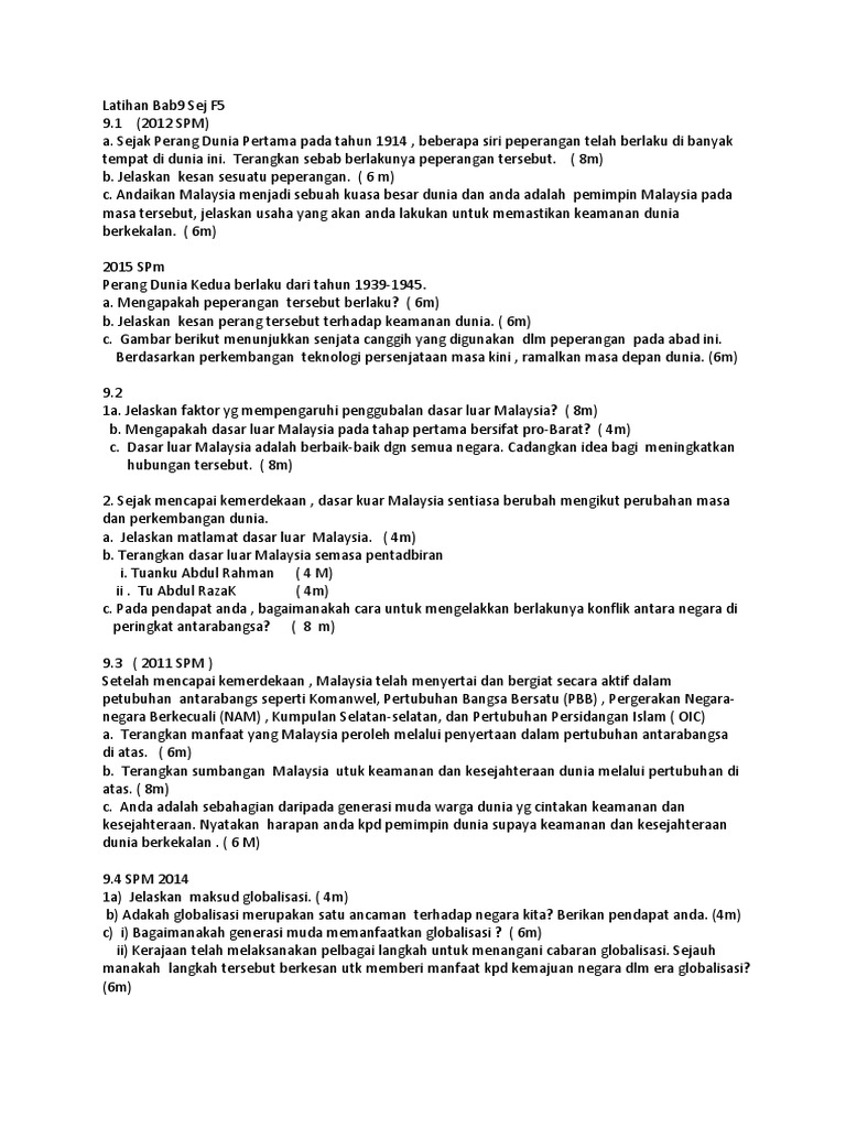 Latihan Bab9 Sej F5 Pdf