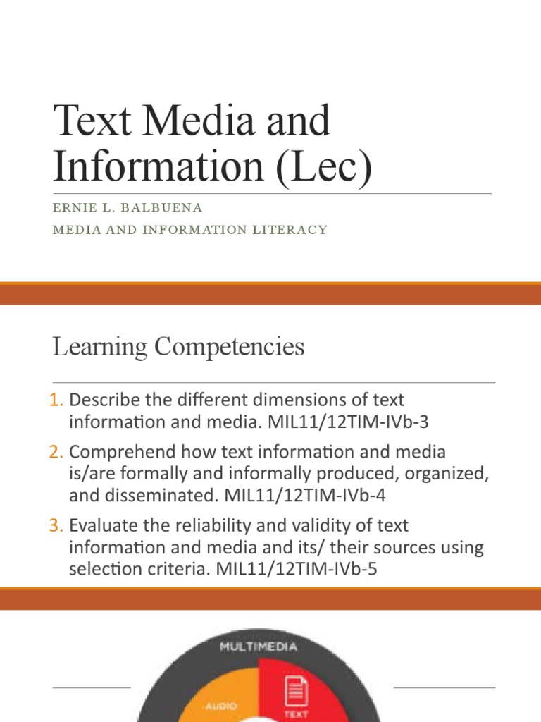 Text Media and Information (Lec) | PDF | Typefaces | Serif