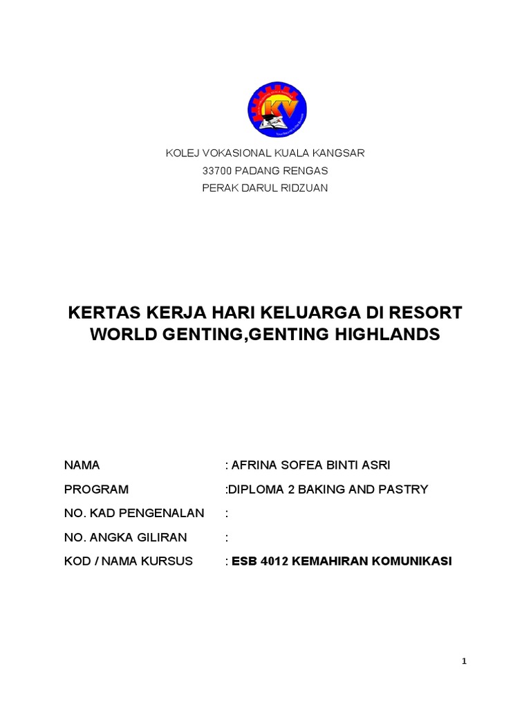 Kertas Kerja Keluarga Afrina | PDF