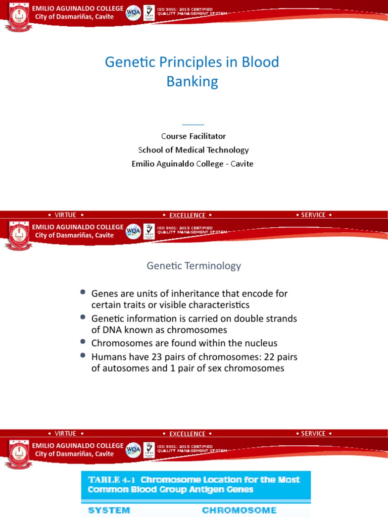 1.1 Genetic Principles in Blood Banking | PDF | Dominance (Genetics ...
