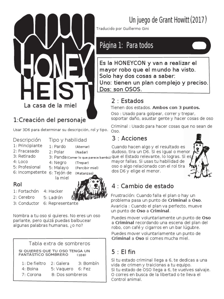 Honey Heist - by Grant Howitt - Español | PDF | Osos