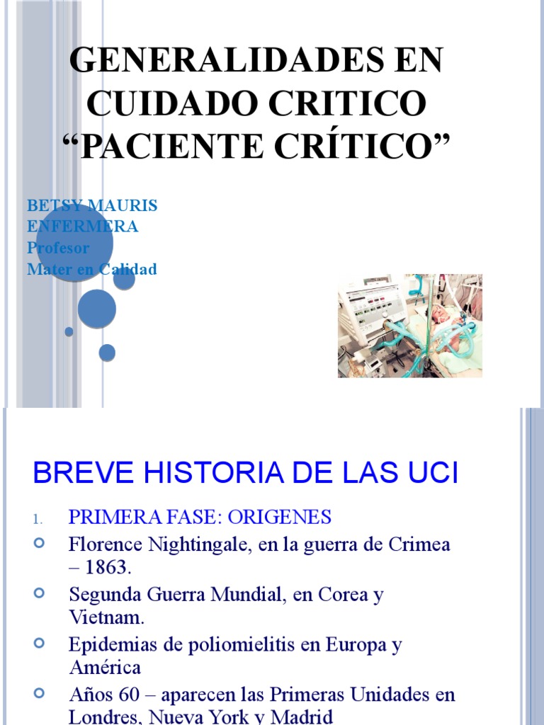 Generalidades de Uci | PDF | Medicina de Cuidados Intensivos | Enfermería