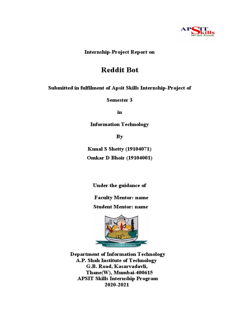 Internship Report | PDF | Internet Bot | Graphical User Interfaces