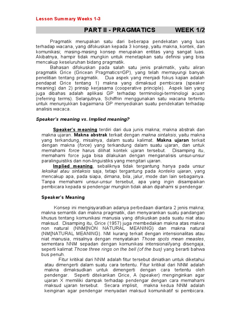 Lesson Summary Weeks 1 To 3 | PDF