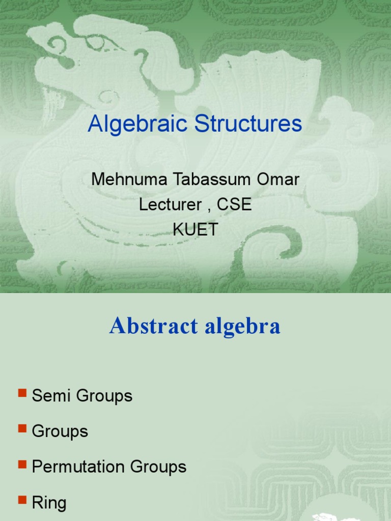 6 - Algebraric Structures | PDF | Group (Mathematics) | Ring (Mathematics)