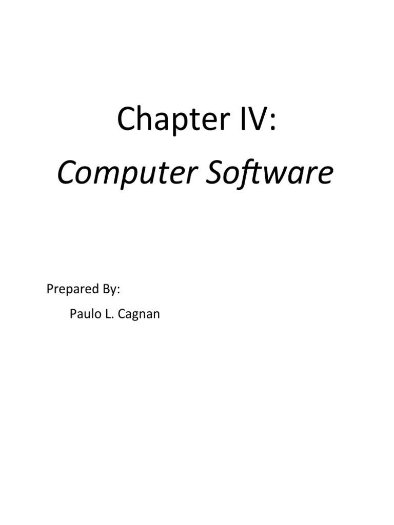 Chapter 4. Computer Software | PDF