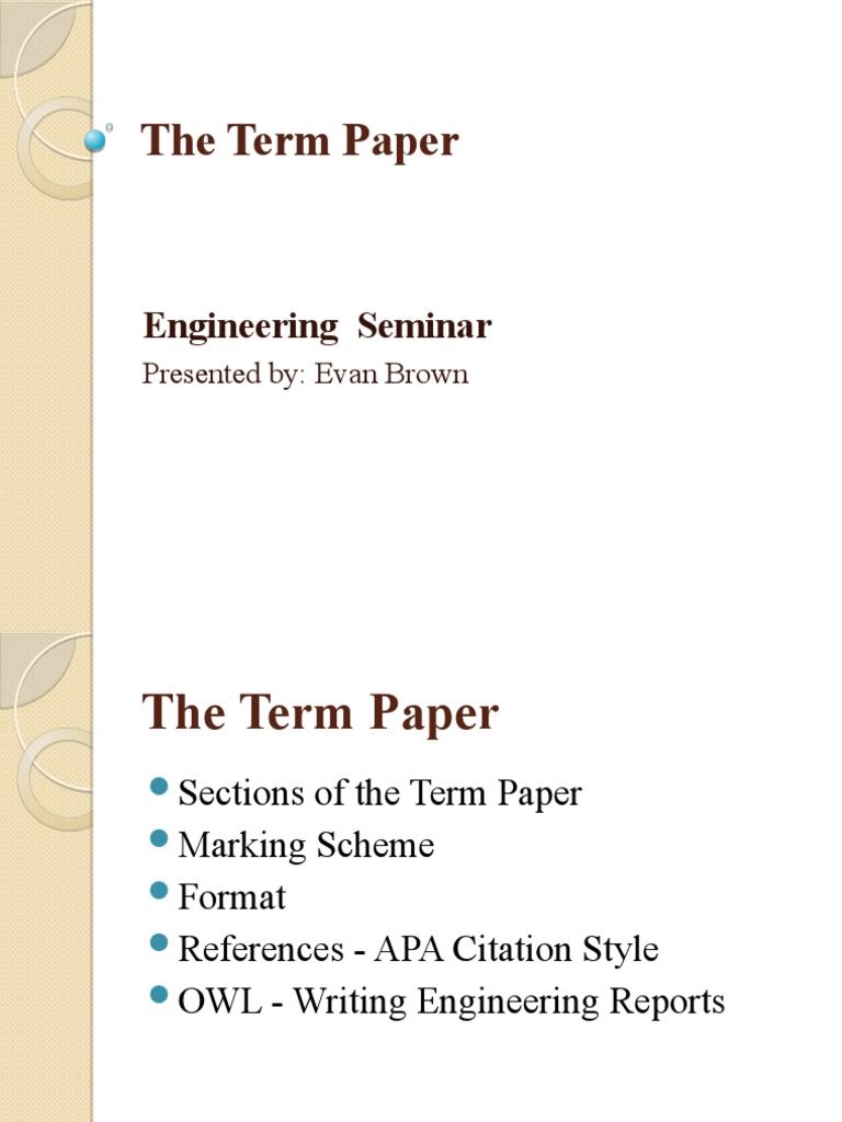 Engineering Term Paper Guidelines | PDF | Apa Style | Citation