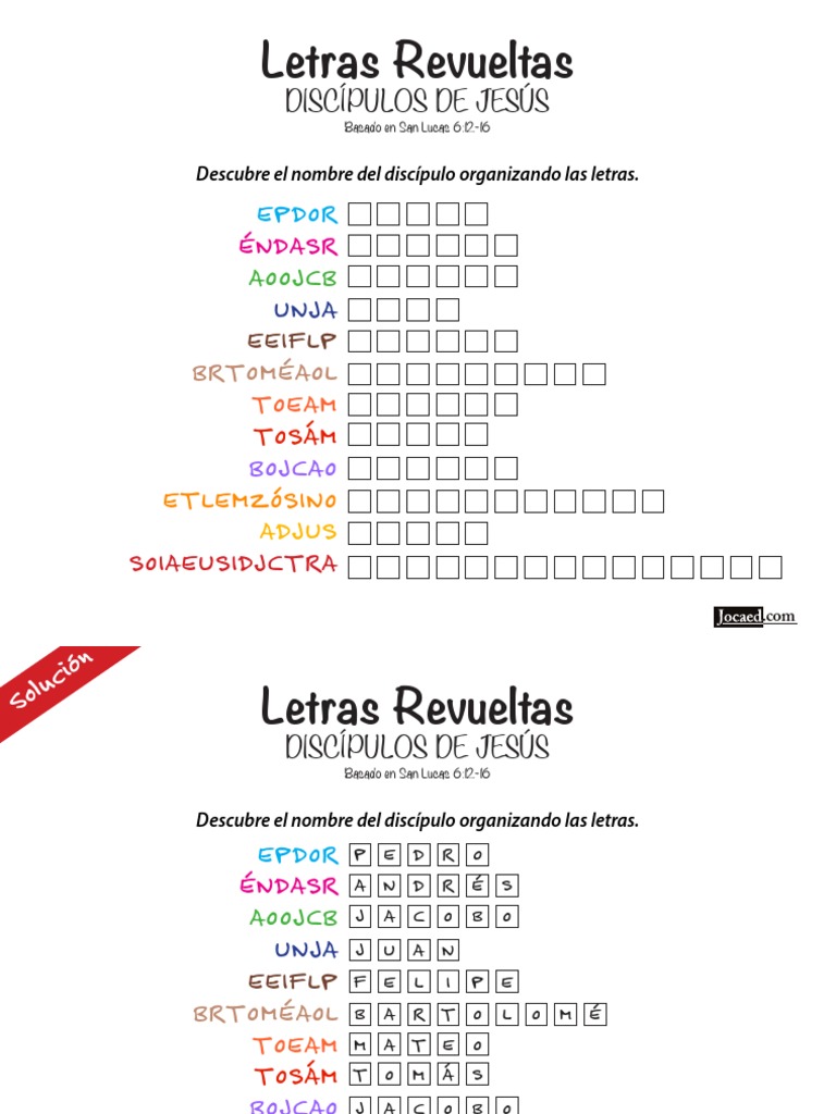 Letras Revueltas: Discípulos de Jesús | PDF