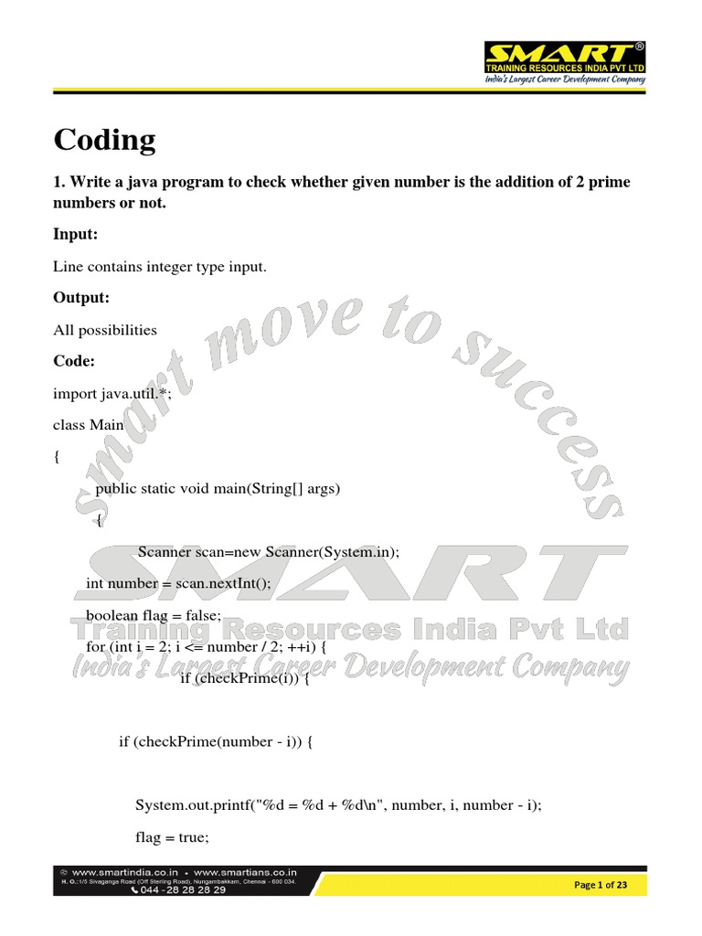 TCS - Digital 2 | PDF | Boolean Data Type | Java (Programming Language)