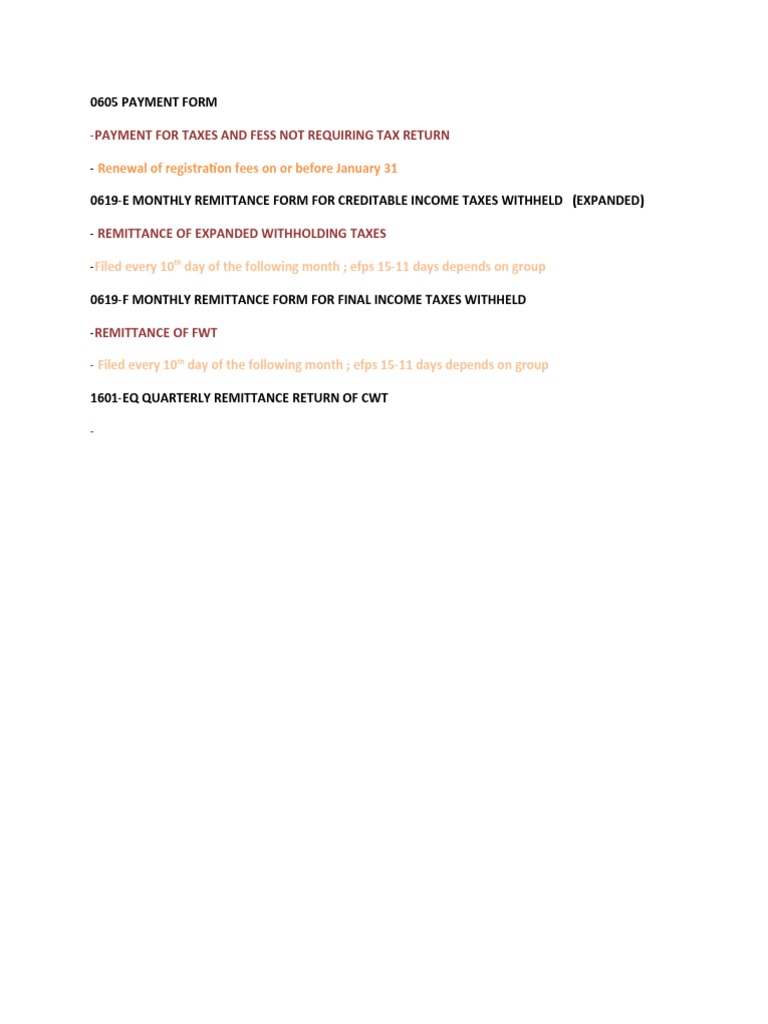 Tax Payment and Remittance Forms Guide | PDF | Finance & Money Management