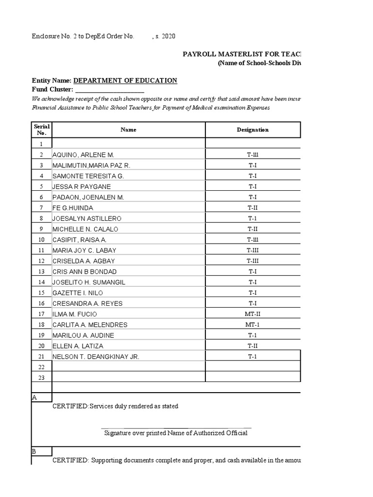 Payroll Template | PDF | Factor Income Distribution | Financial Services