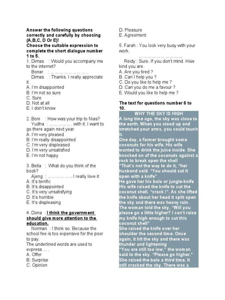 Dialogue and Comprehension Exercises | PDF | Aquarium | Fishkeeping