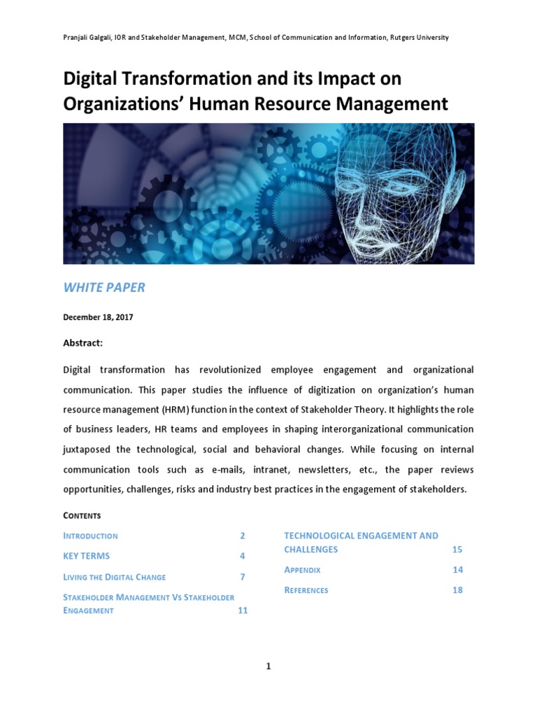 Digital Transformation and Its Impact On PDF | PDF | Human Resource ...