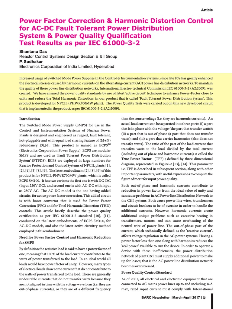 Power Factor Correction & Harmonic Distortion Control For AC-DC Fault ...