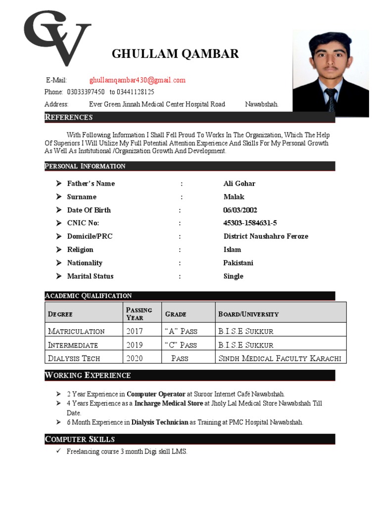 GH Qambar CV | PDF