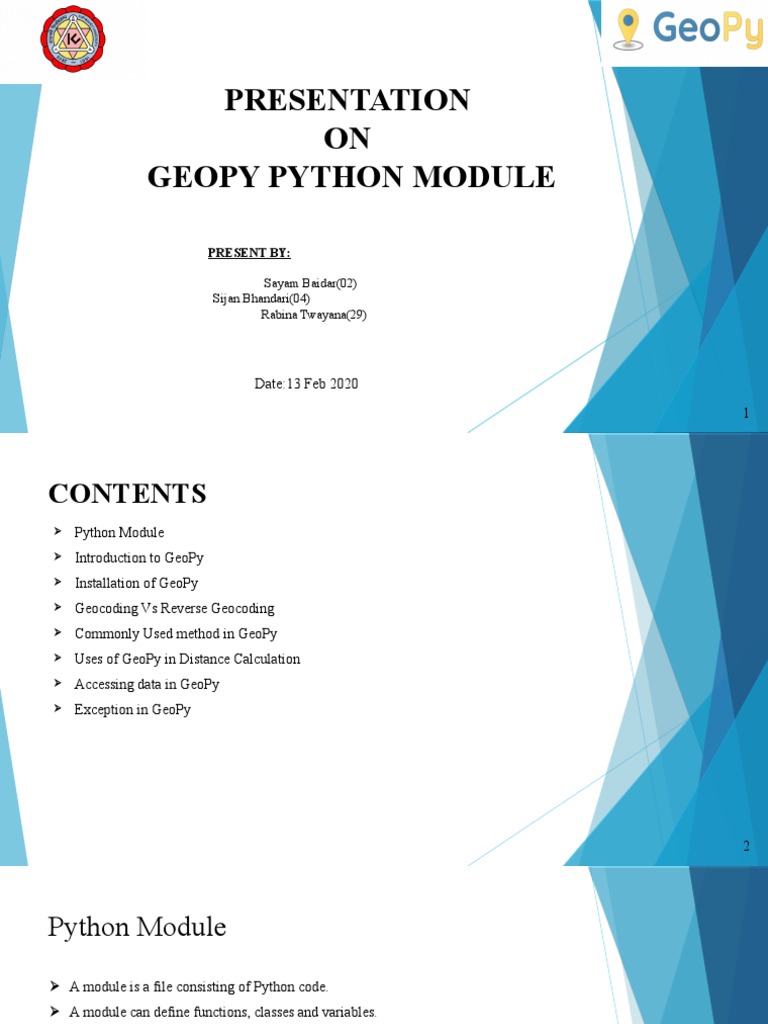 Geopy Python Module Pdf Latitude Python Programming Language 1791