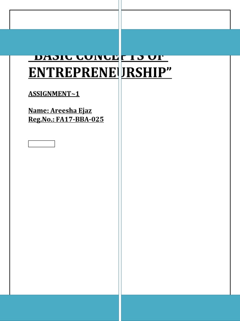 Basic Concepts of Entrepreneurship | PDF | Entrepreneurship | Startup ...