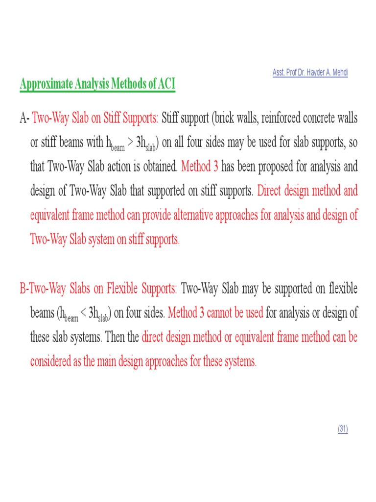 ACI ANALYSIS METHODS | PDF | Beam (Structure) | Stiffness