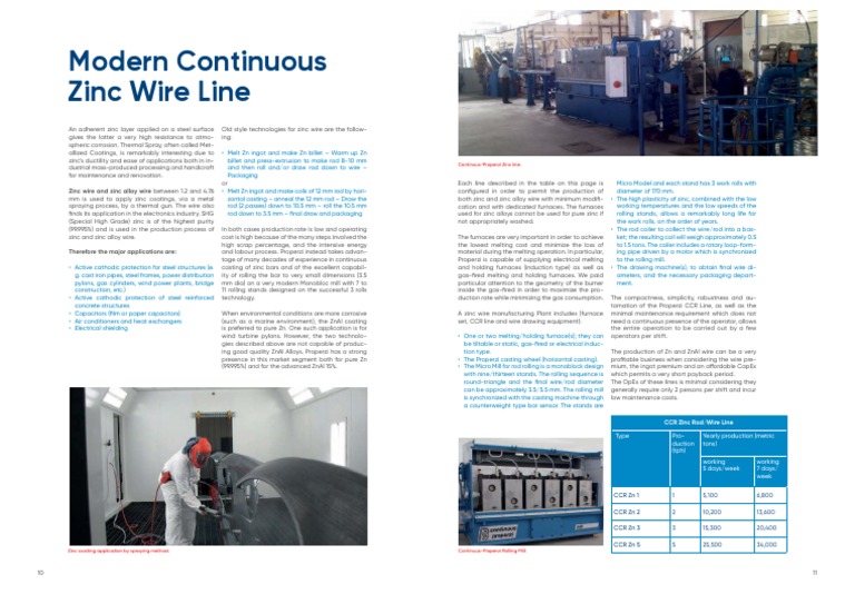 Zinc Modern Continuous Zinc Wire Line | PDF | Sets Of Chemical Elements ...