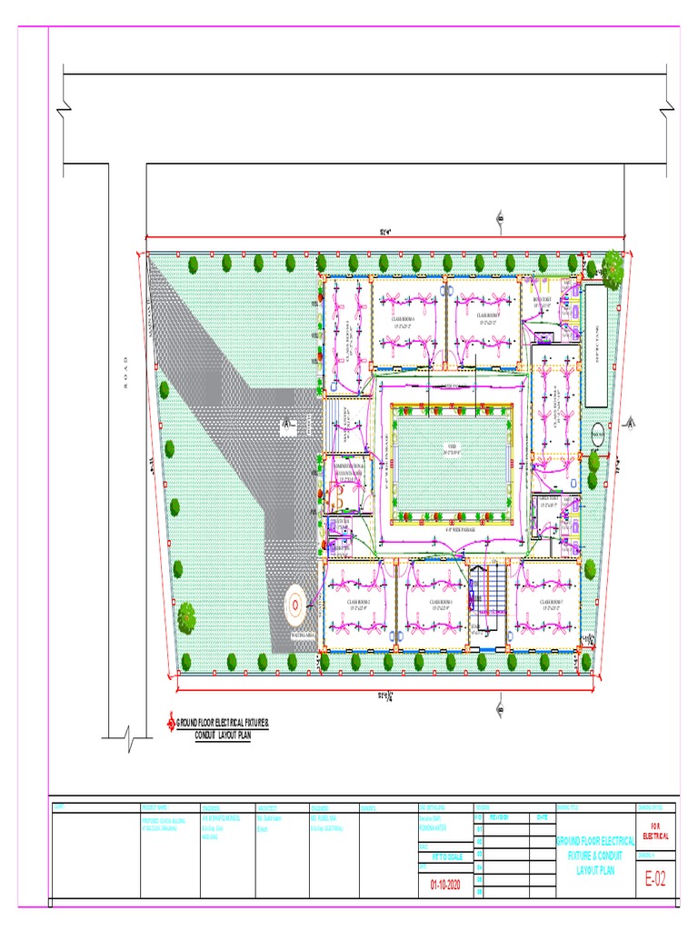 Electrical Drawing of School Building E-2 | PDF