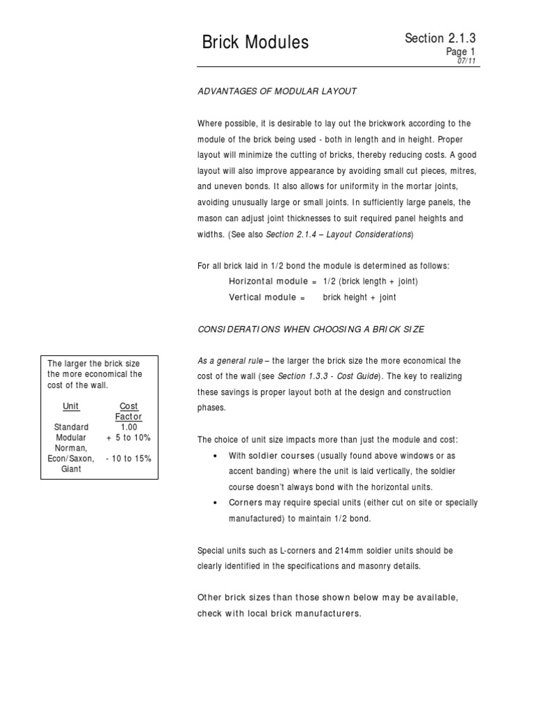 Brick Module | PDF | Brick | Masonry