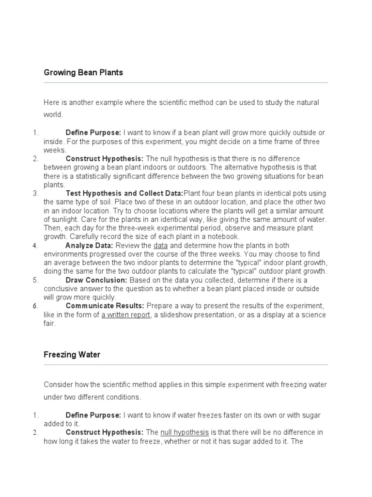 Growing Bean Plants | PDF | Statistical Hypothesis Testing | Hypothesis