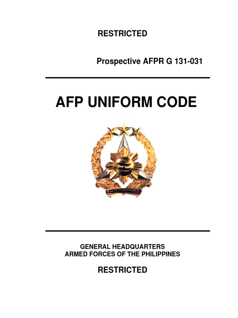 AFP Uniform Code PDF | PDF | Officer (Armed Forces) | Clothing