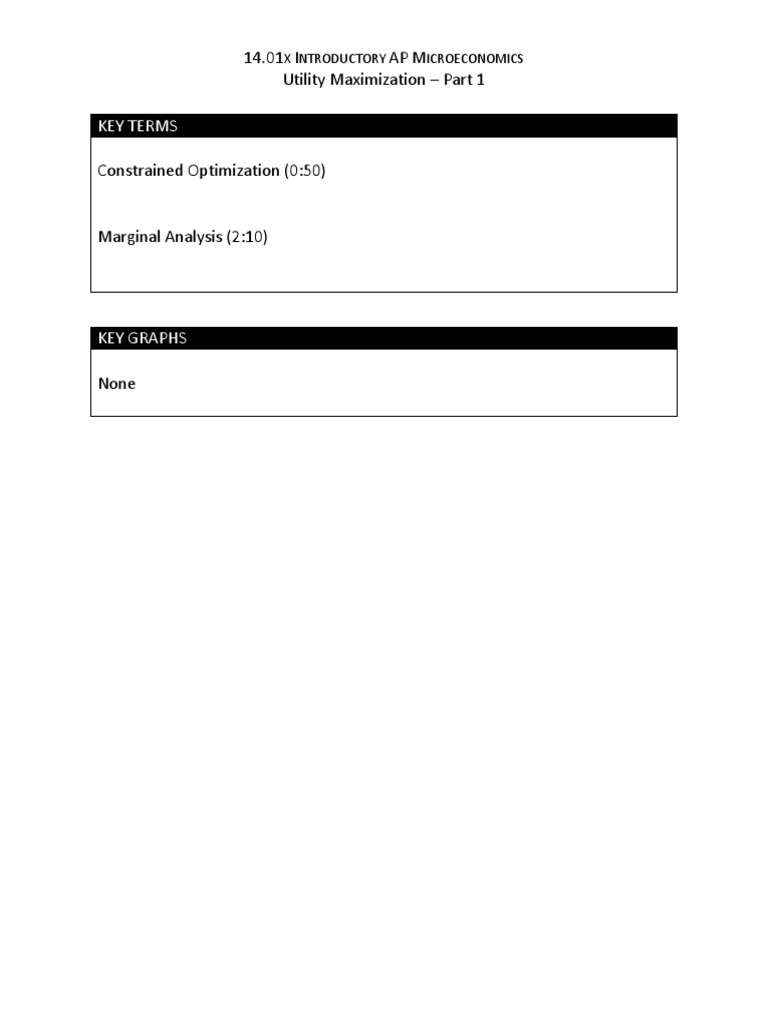 06.1 Utility Maximization PDF | PDF
