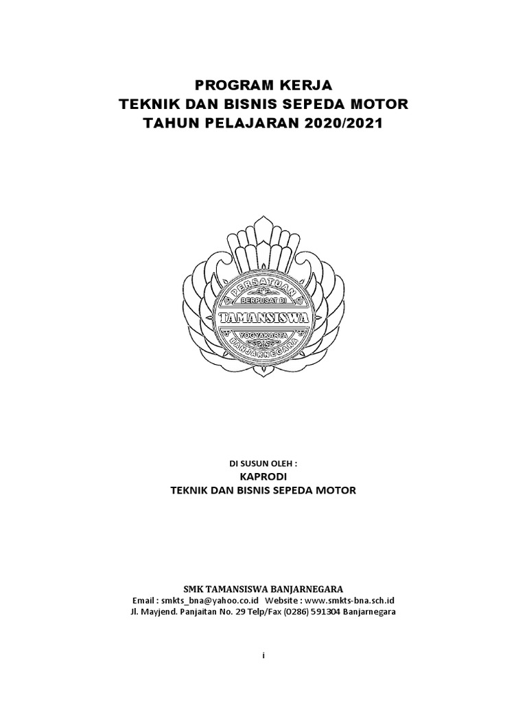 Program Kerja Kaprodi TBSM SMK TS | PDF