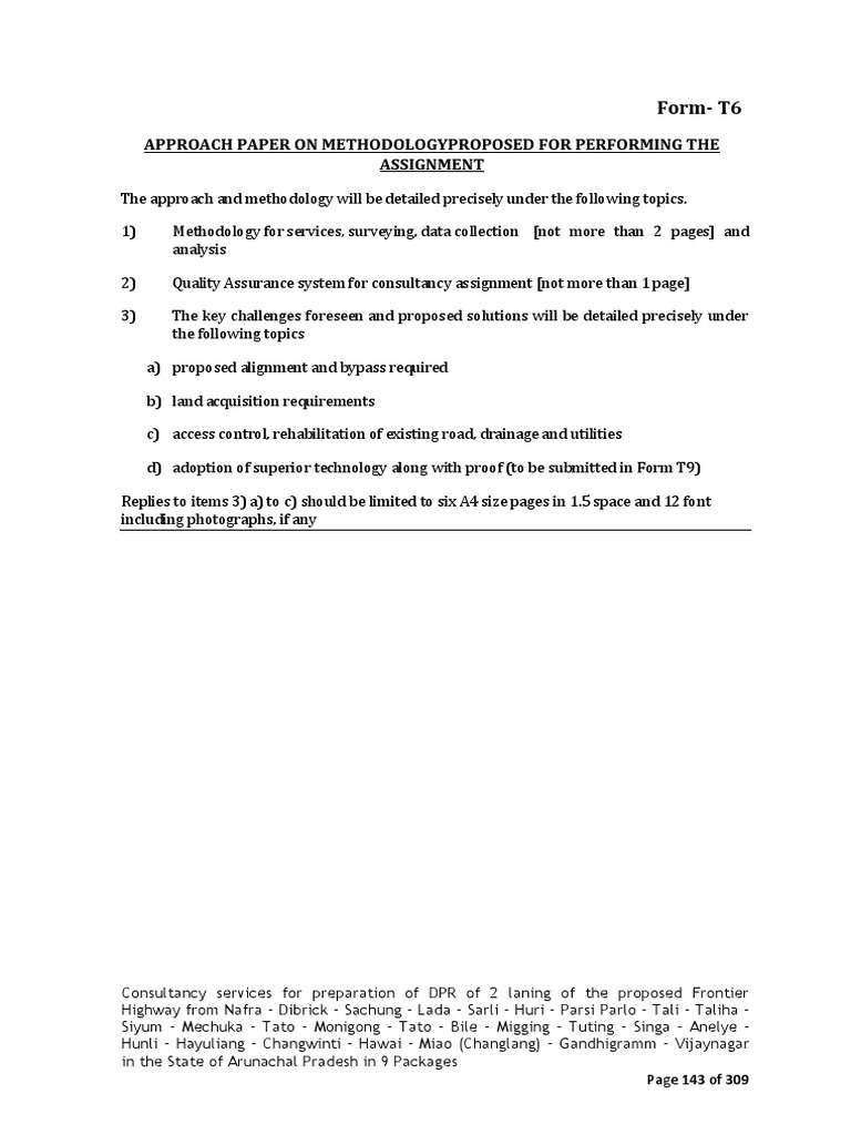 Approach Paper On Methodologyproposed For Performing The Assignment | PDF