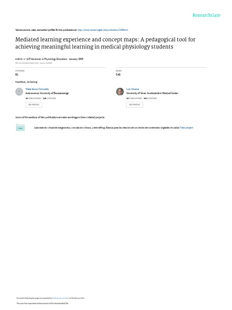 Mediated Learning Experience and Concept Maps A Pe PDF | PDF | Test ...