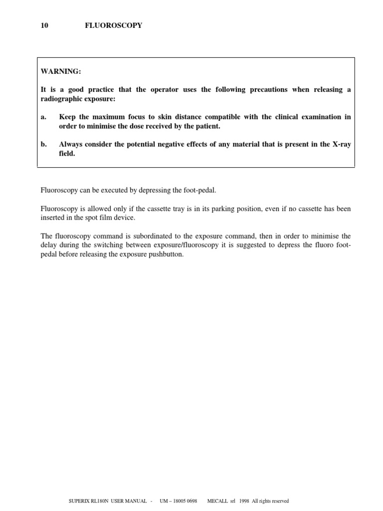 SUPERIX RL180N USER MANUAL - UM - 18005 0698 MECALL SRL 1998 All Rights ...