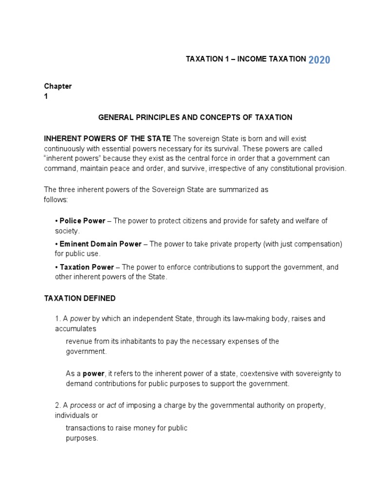 Principles of Income Taxation 2020 | PDF | Taxation In The United ...