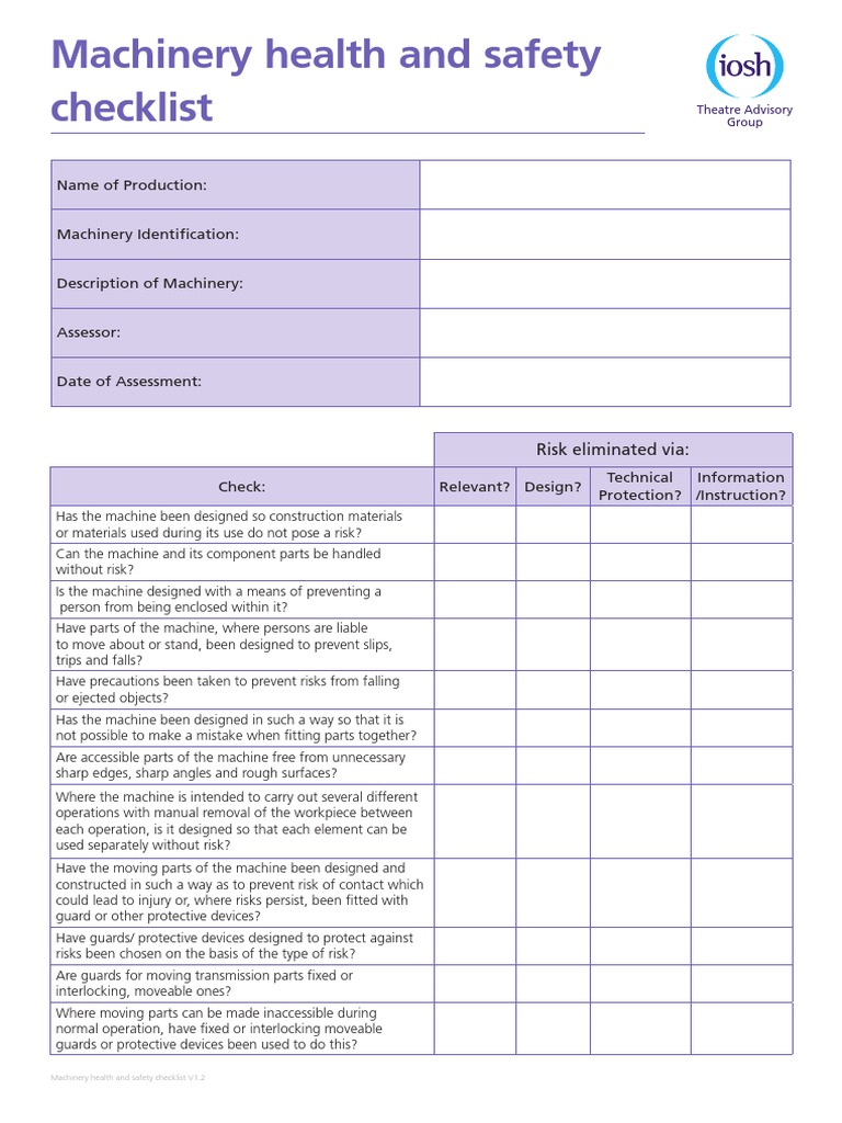 Heavy Machine Checklist | PDF | Control System | Machines